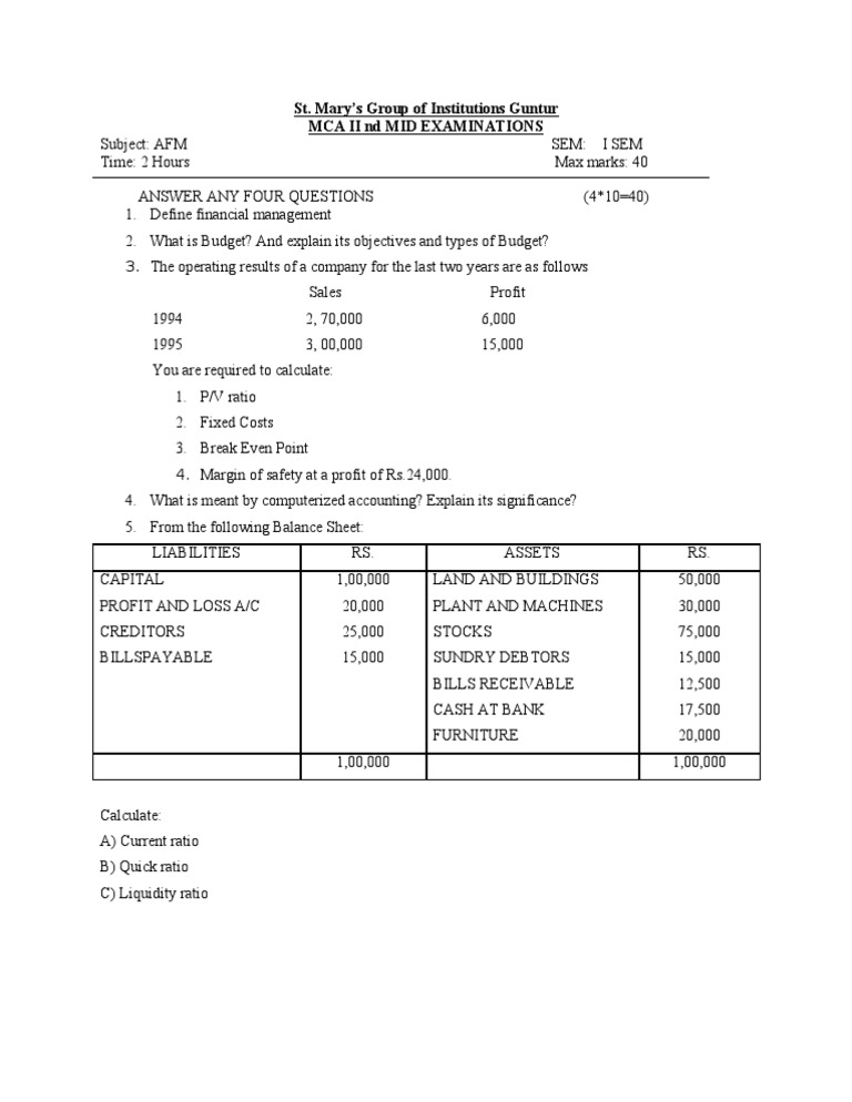 Afm Paper | PDF | Finance & Money Management