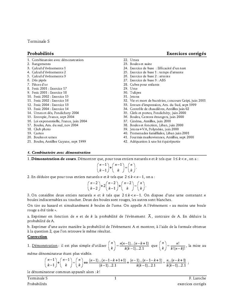 Exercices Probas Corriges | PDF