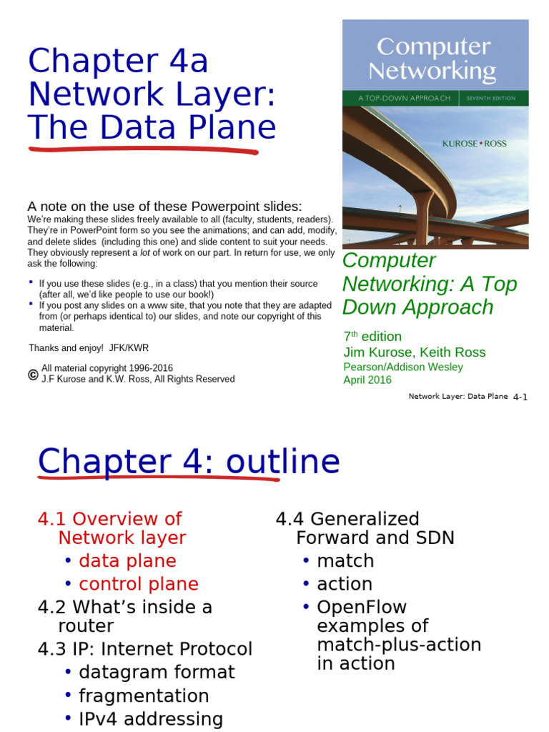 Chapter 4a - Network Layer - The Data Plane | PDF | Internet Protocols | Router (Computing)