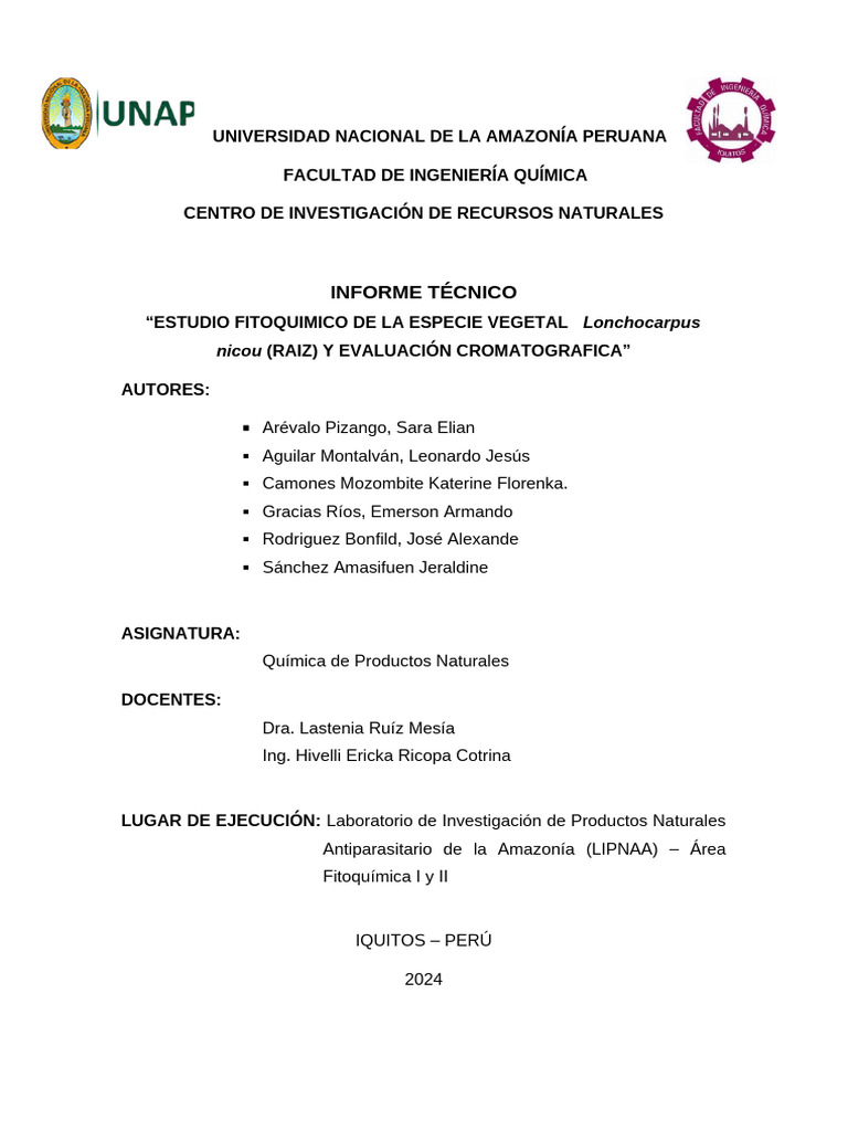 Informe Tecnico G1 Corre | PDF | Solvente | Aminoácidos