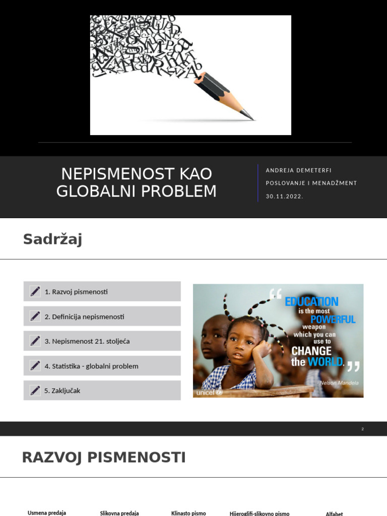 Nepismenost Kao Globalni Problem | PDF