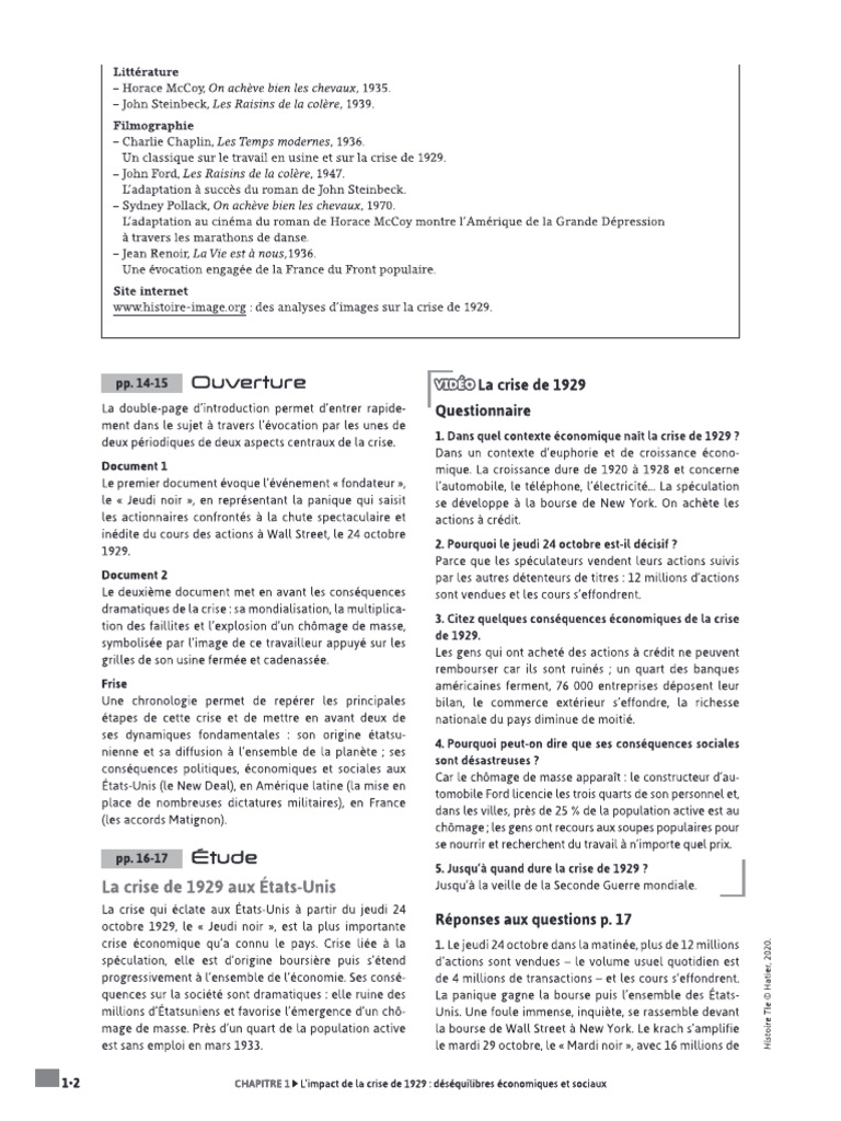 Corrigé Thème1 Chap 1 Histoire T01-T02 | PDF