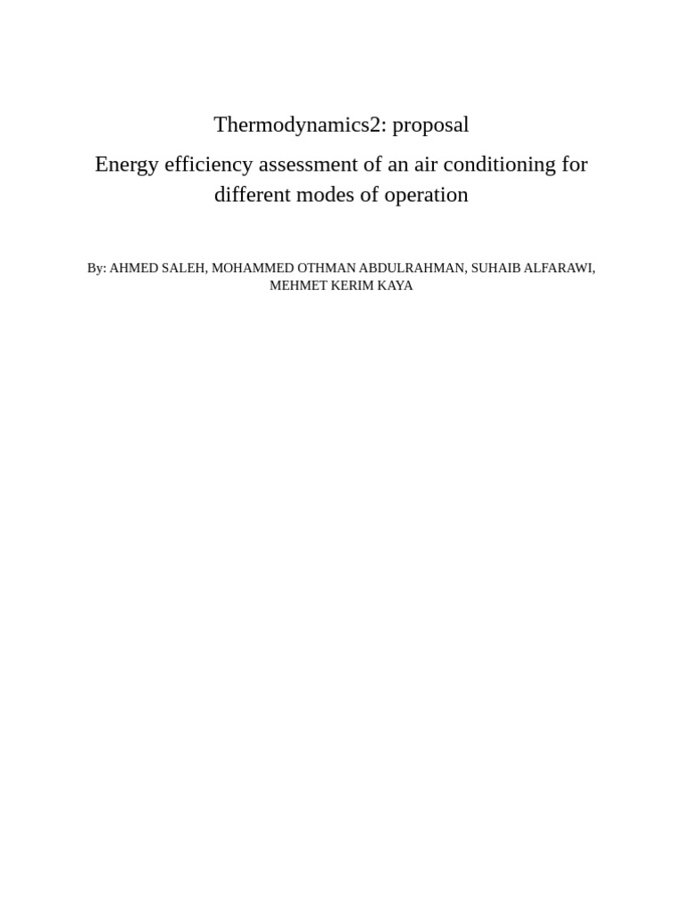 Thermo2 Proposal | PDF | Air Conditioning | Applied And ...