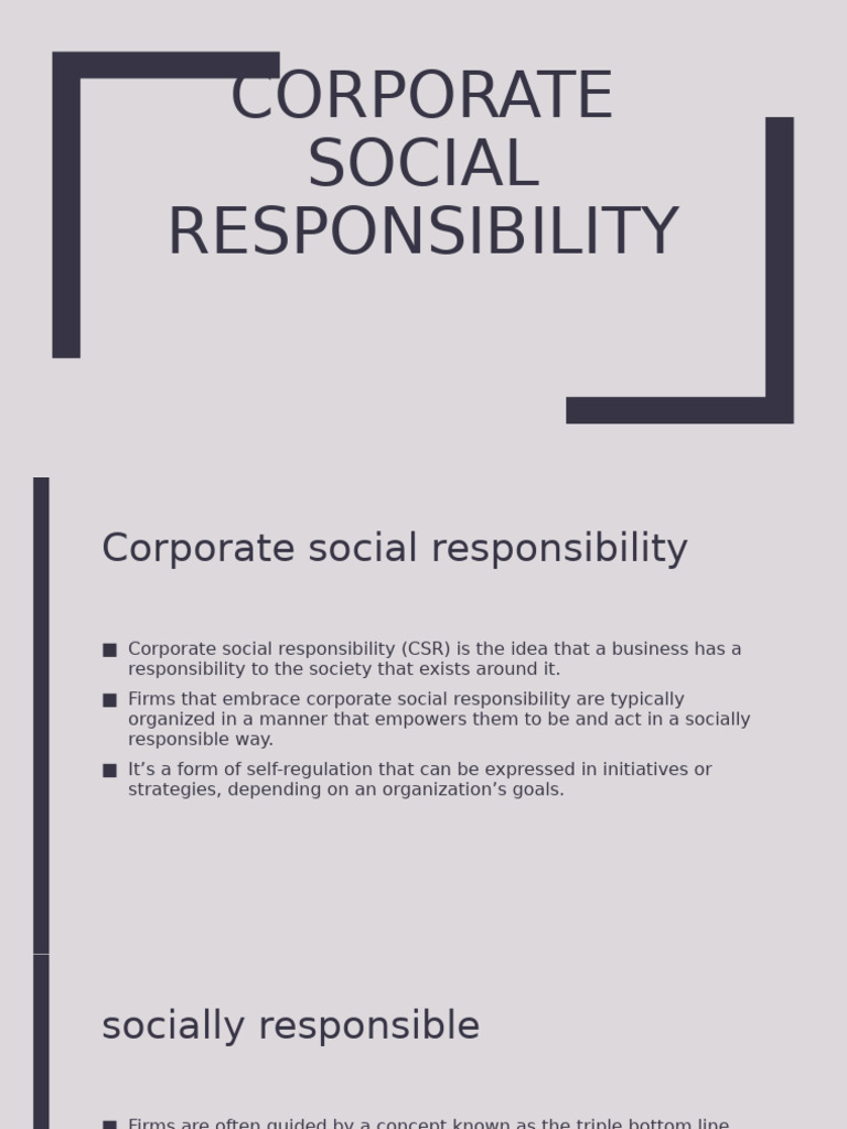 Corporate Social Responsibility | PDF | Corporate Social Responsibility
