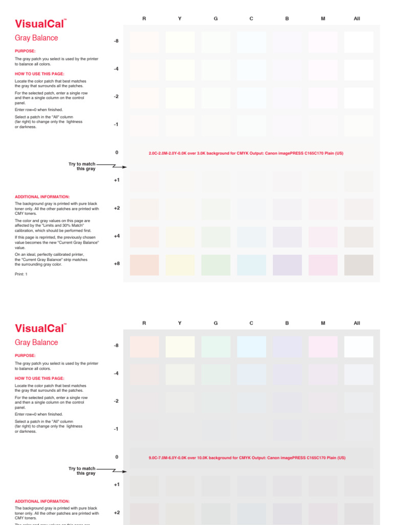 VisualCal Gray Balance Calibration Guide | PDF | Graphic Design | Color