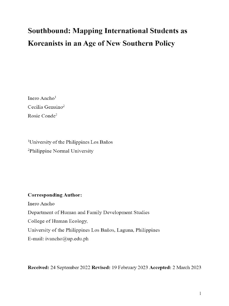 View of Southbound - Mapping International Students As Koreanists in An ...