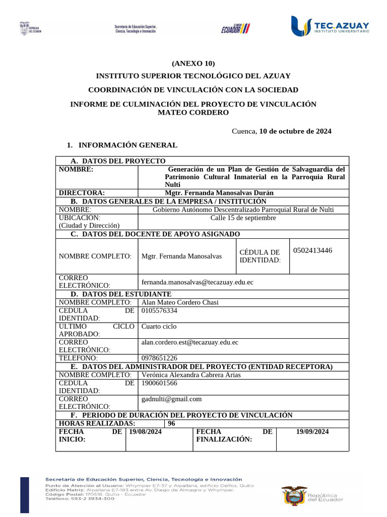 ANEXO 10 INFORME Mateo Cordero Ter | PDF | Arte