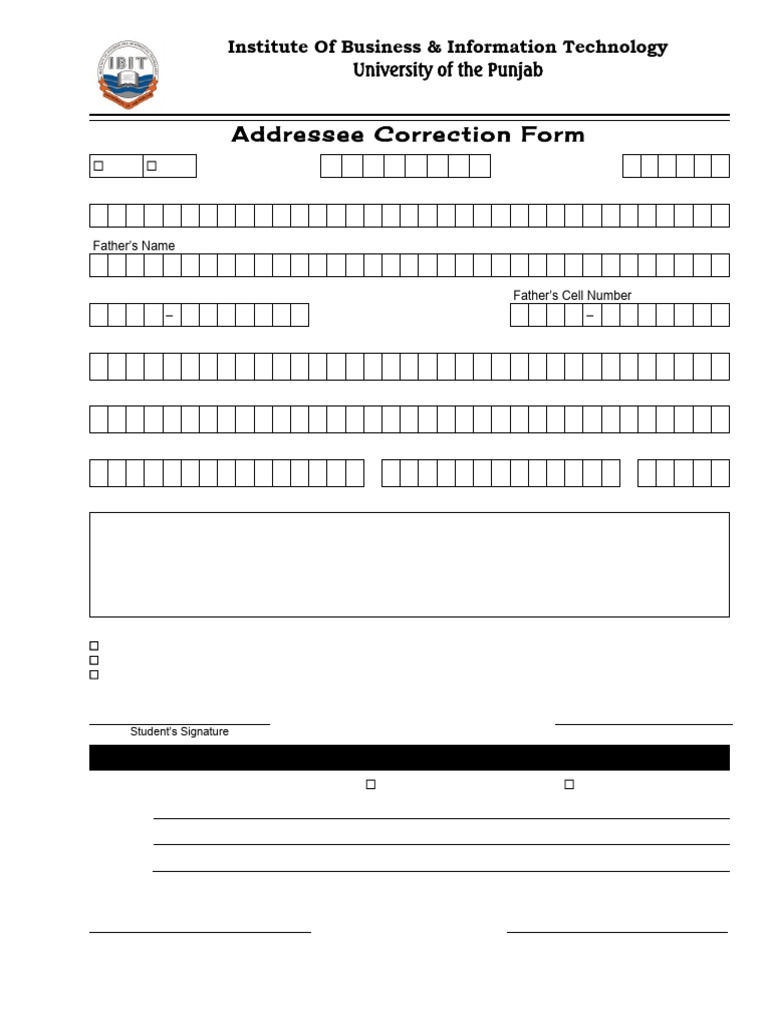 Change in Addressee Form | PDF