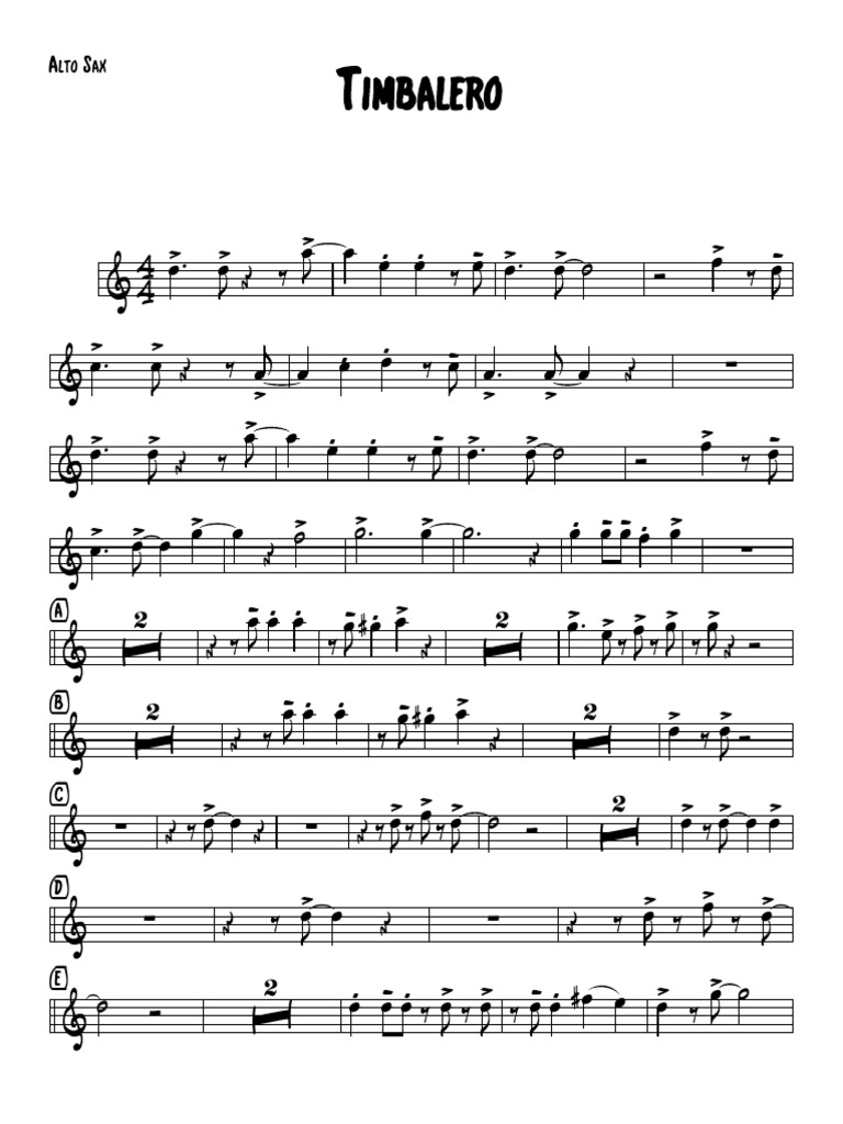 TIMBALERO - Saxo Alto | PDF