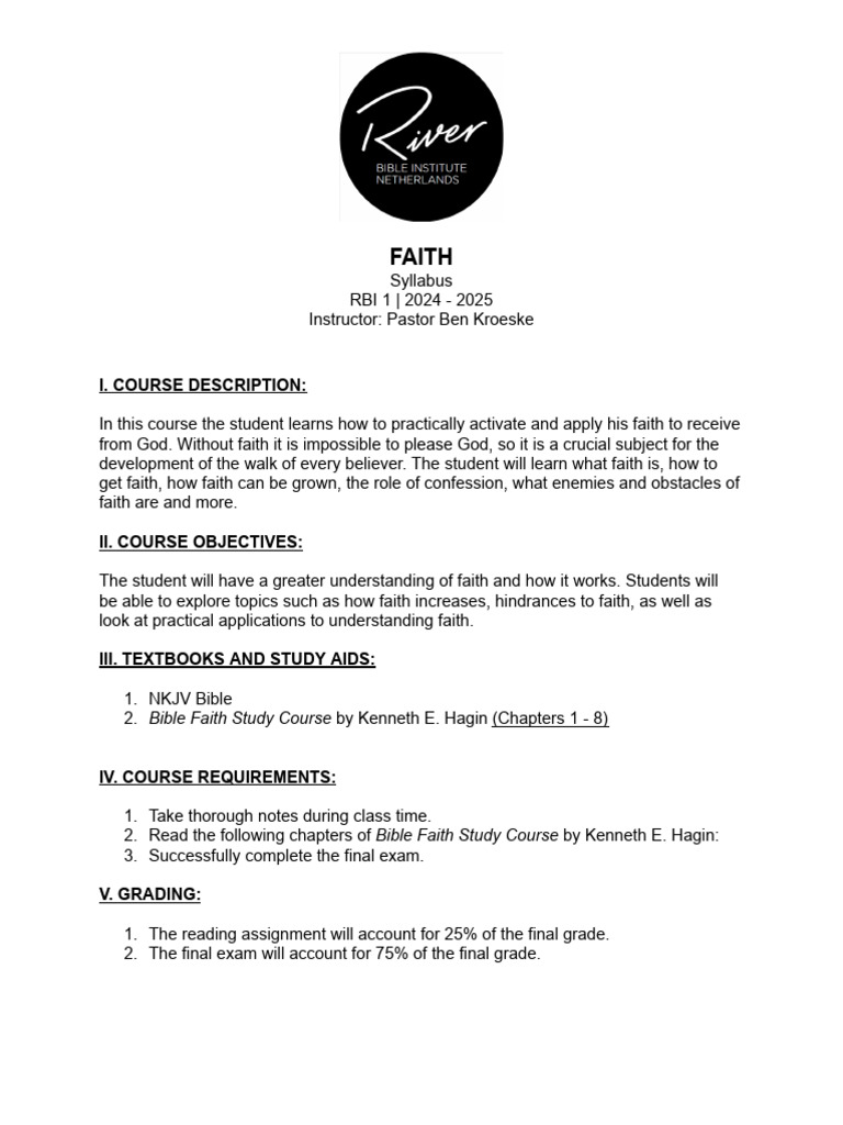 Faith - Syllabus - 21-22 EN | PDF