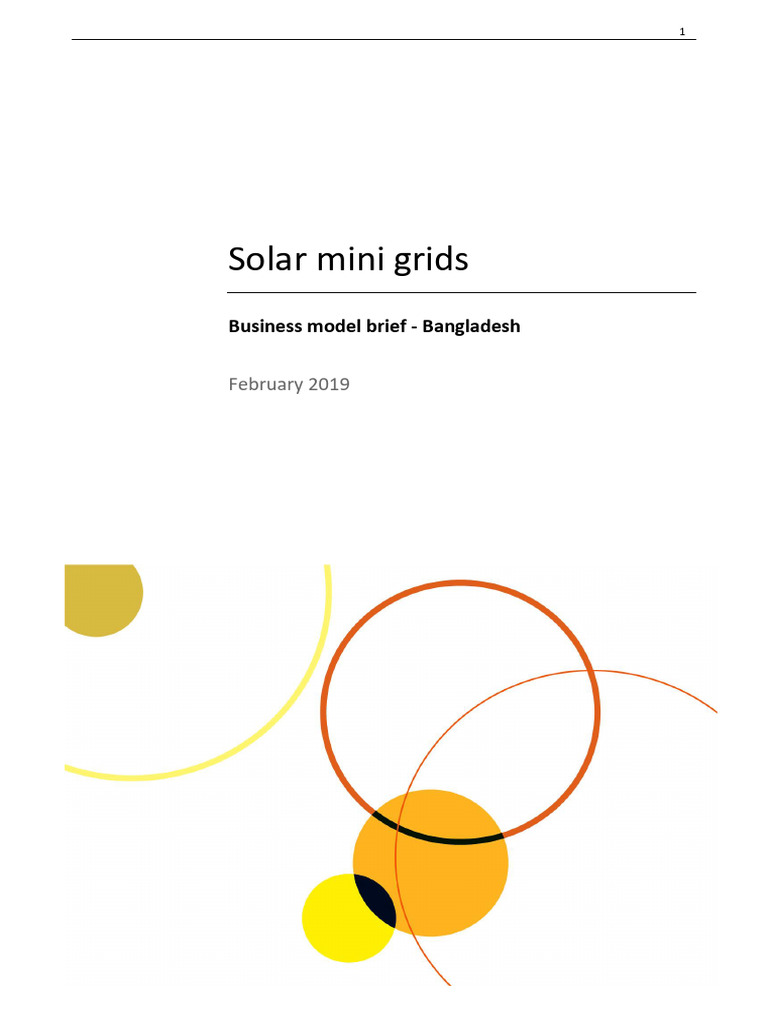 Business Model Brief Solar Mini Grids | PDF | Mergers And Acquisitions ...