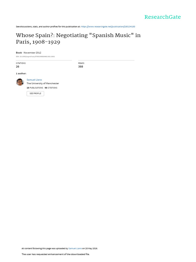 Whose Spain Negotiating Spanish Music in | PDF | Travel