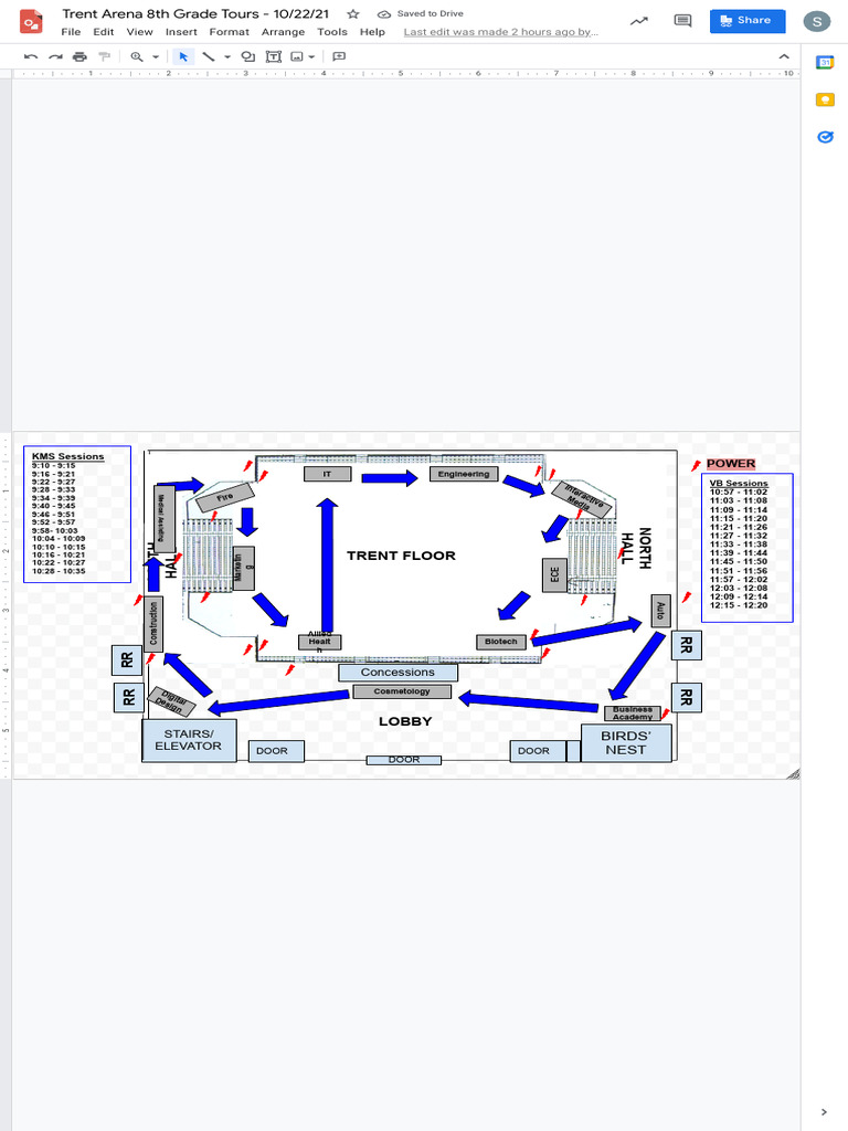 Trent Arena 8th Grade Tours - 102221 - Google Drawings | PDF
