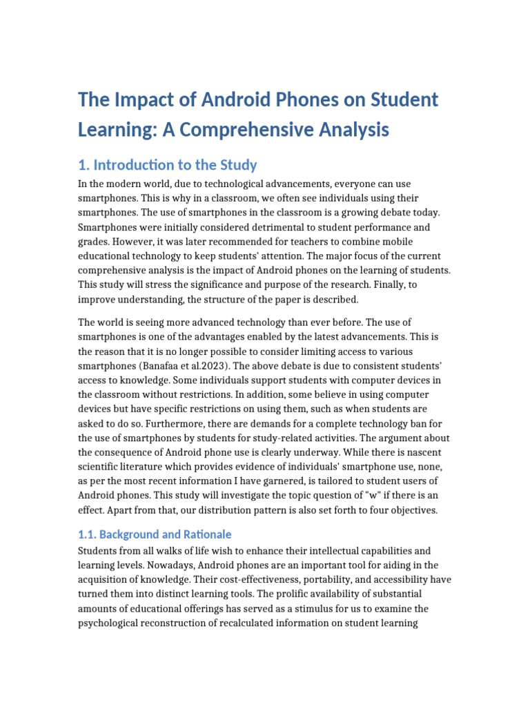 The Impact of Android Phones On Student Learning - A Comprehensive ...