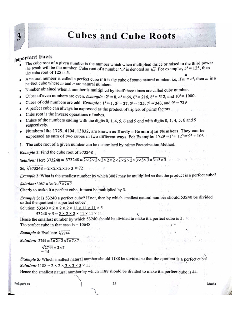 Cubes and Cubes Root | PDF