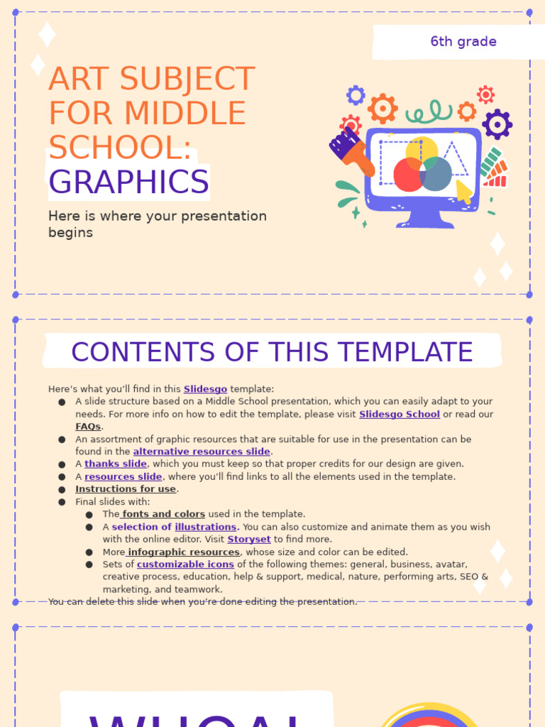 Middle School Art Presentation Template | PDF | Planets | Sun