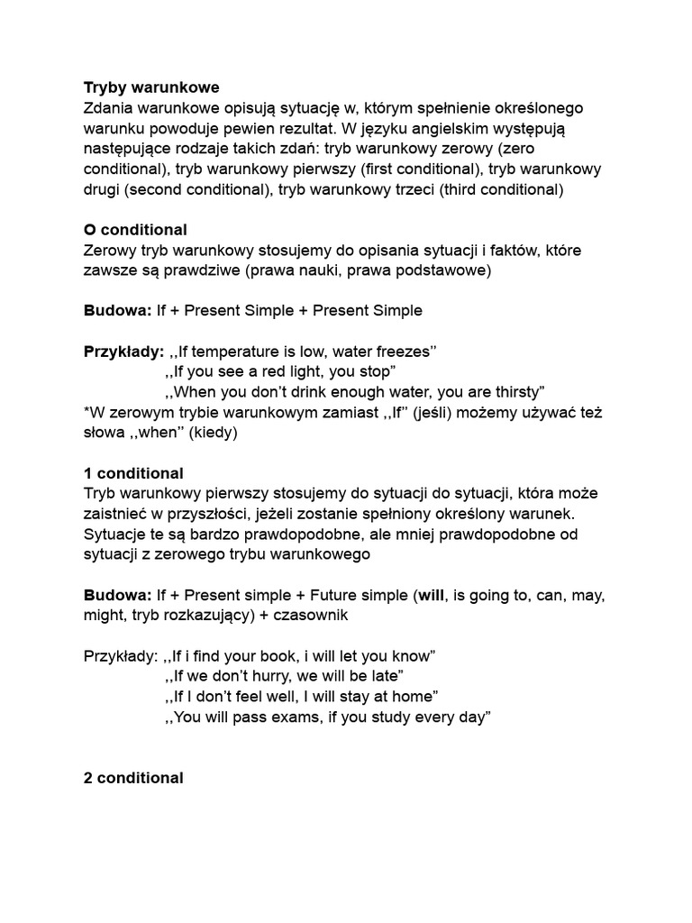 Tryby Warunkowe | PDF
