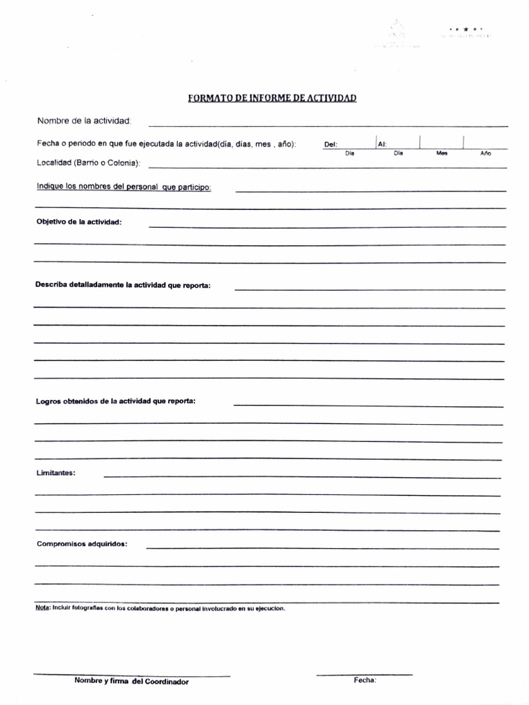 Informe de Actividad | PDF