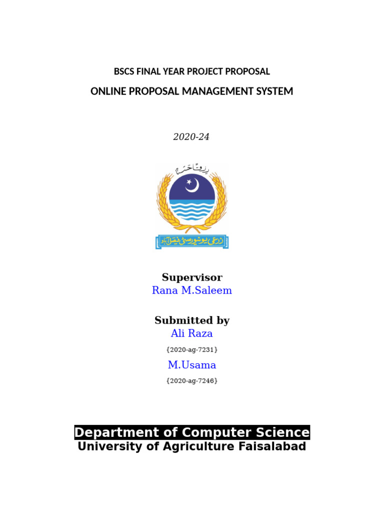 Bscs Final Year Project Parposal | PDF | World Wide Web | Internet & Web