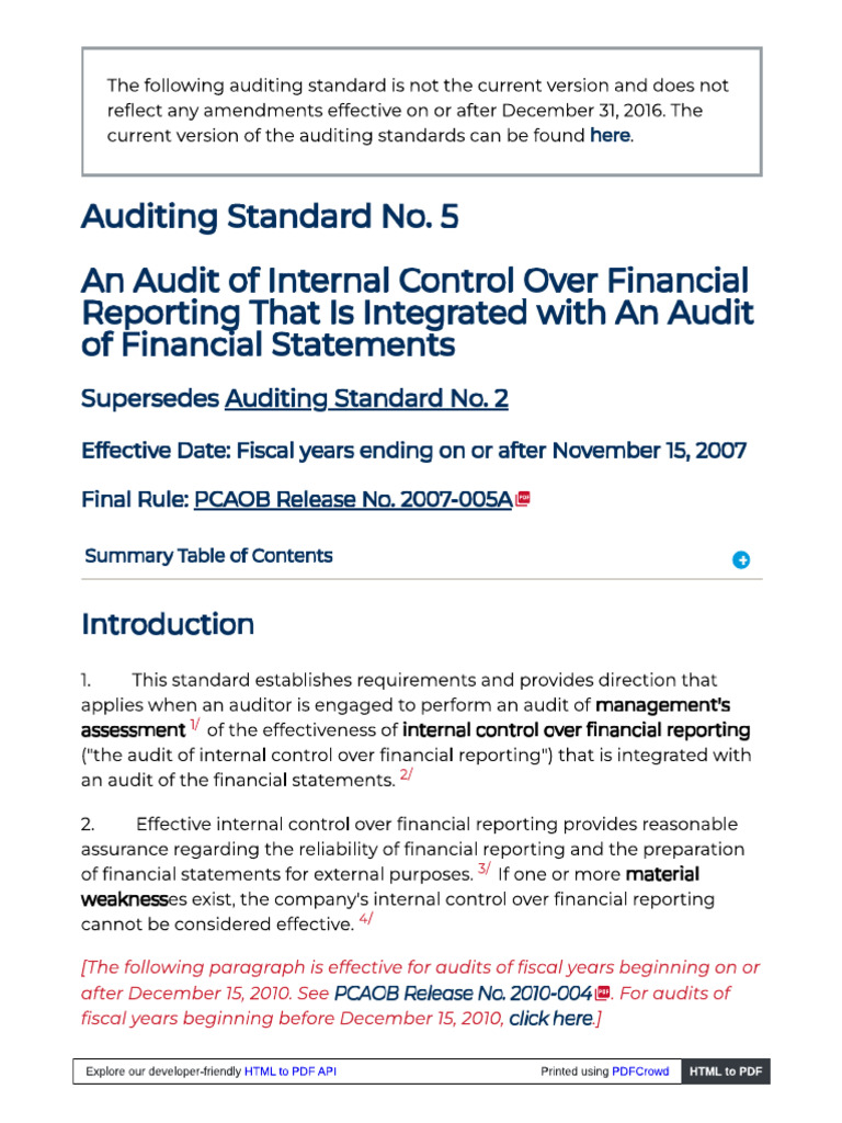 Audit Standard 1 - 5 | PDF