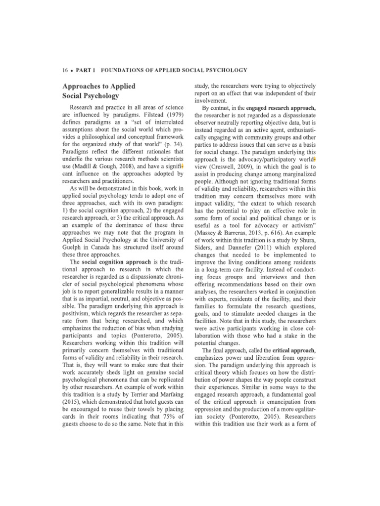 Approaches To App Soc Psych | PDF