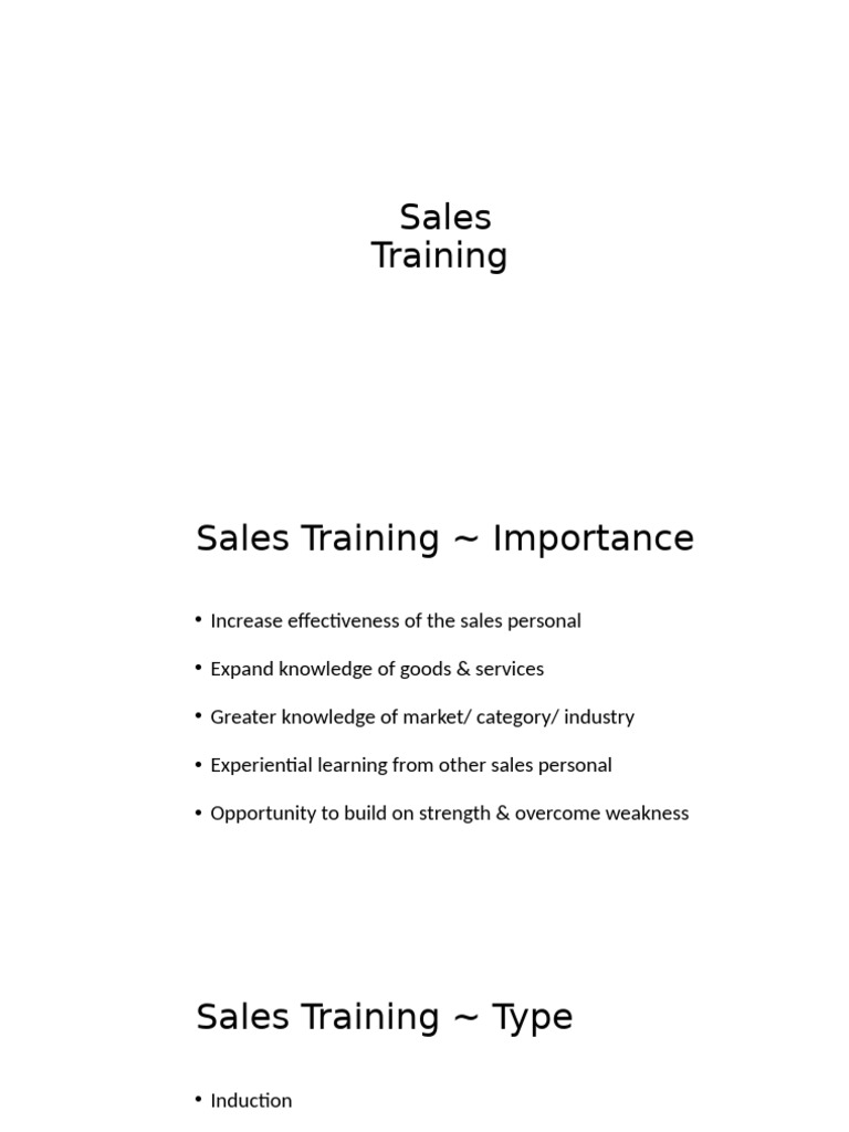 Sales Training | PDF | Career & Growth