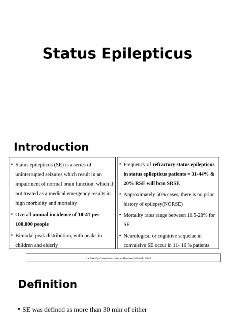 Status Epilepticus | PDF | Epilepsy | Neurological Disorders