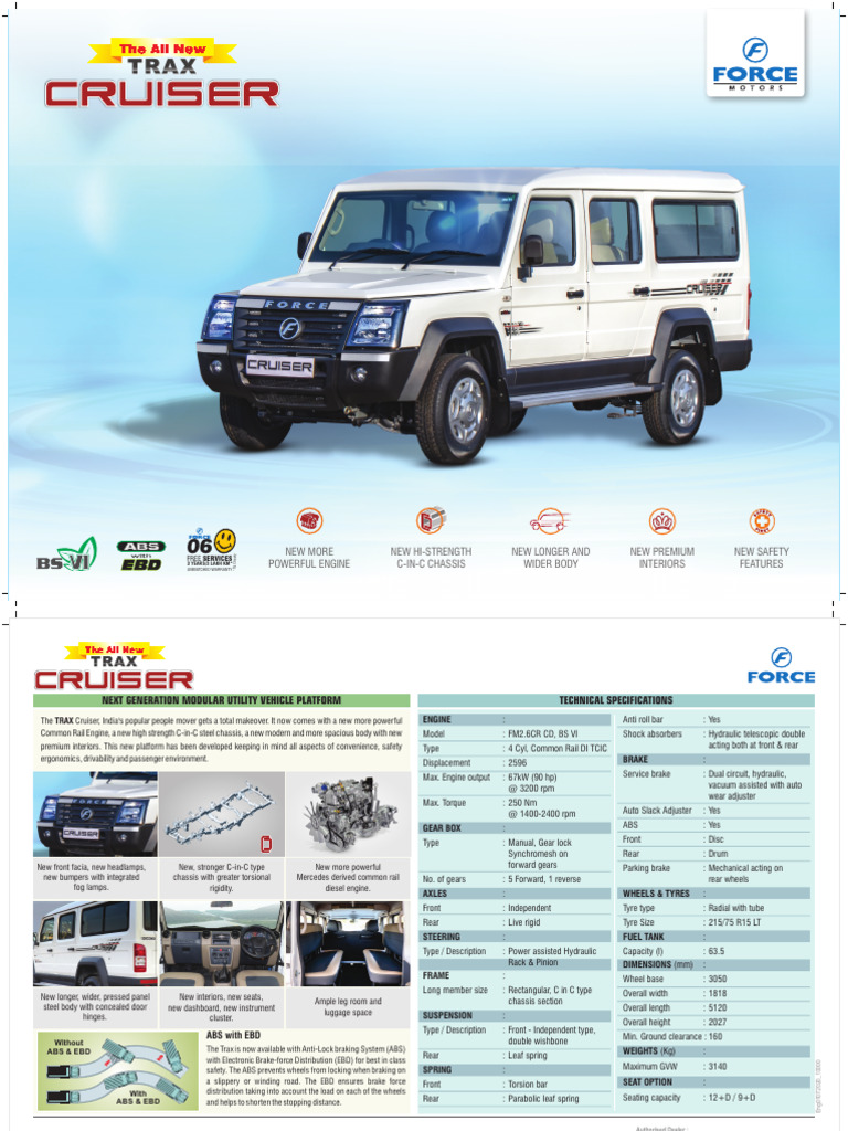 Force Trax Cruiser Deluxe Brochure | PDF | Anti Lock Braking System | Brake