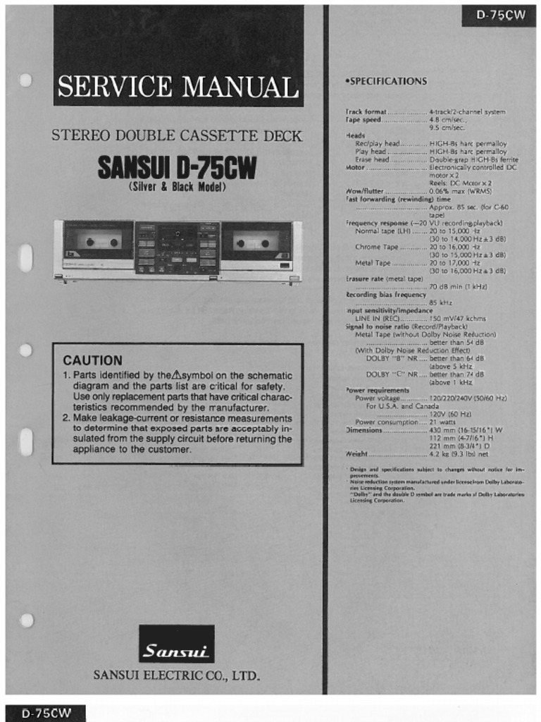 Sansui D-75cw SM | PDF