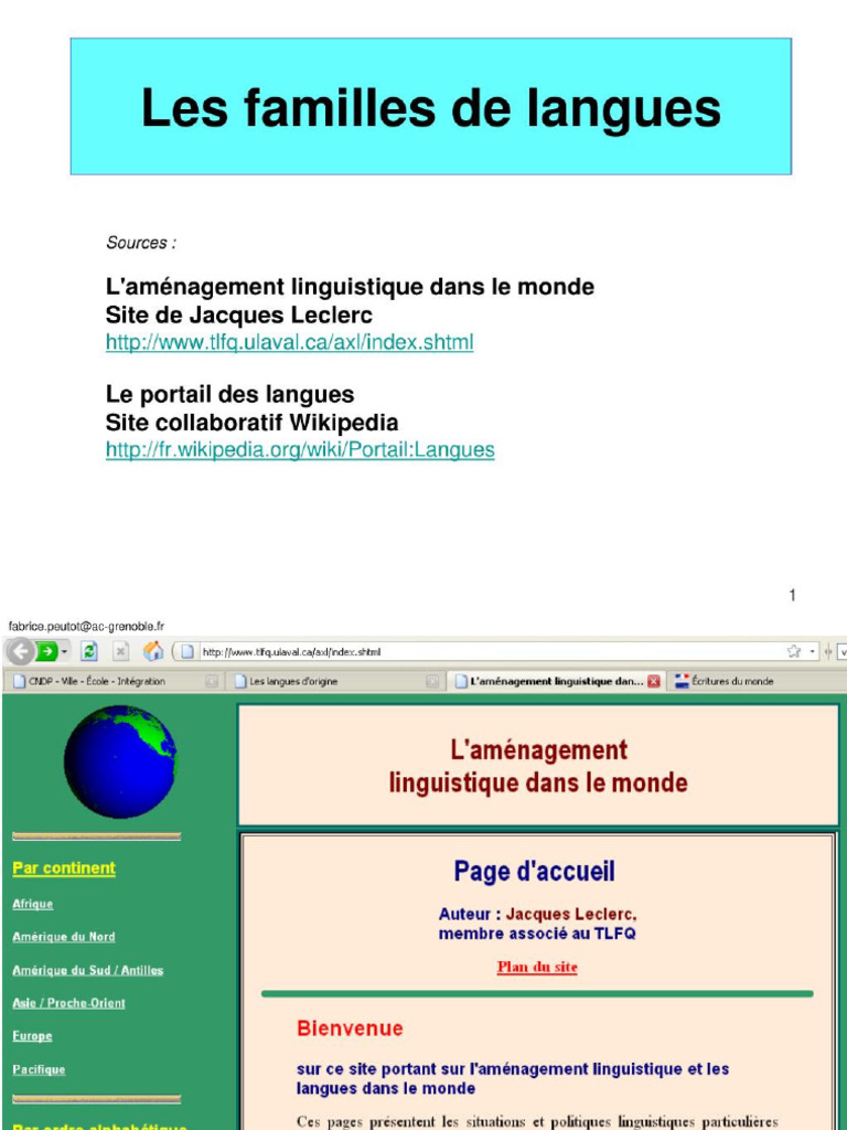 Familles de Langues | PDF