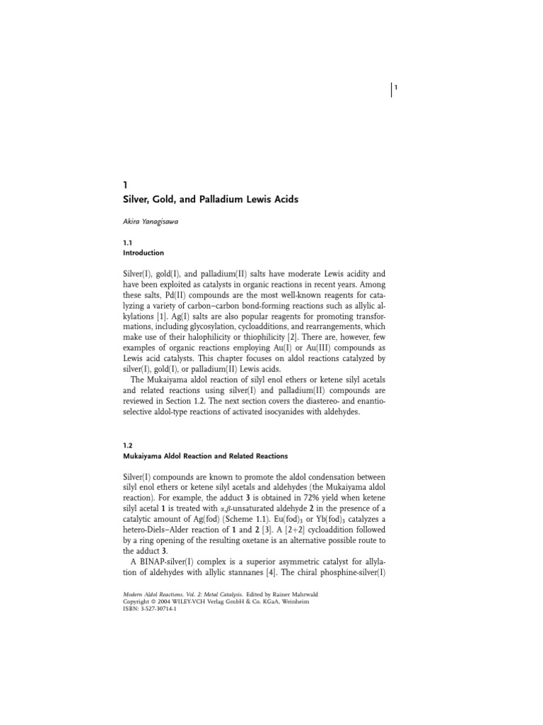 Modern Aldol Reactions, Part2 | PDF | Enantioselective Synthesis ...