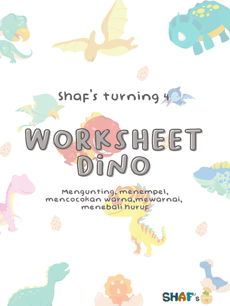 Worksheet Dino Shaf's Turning 4 | PDF