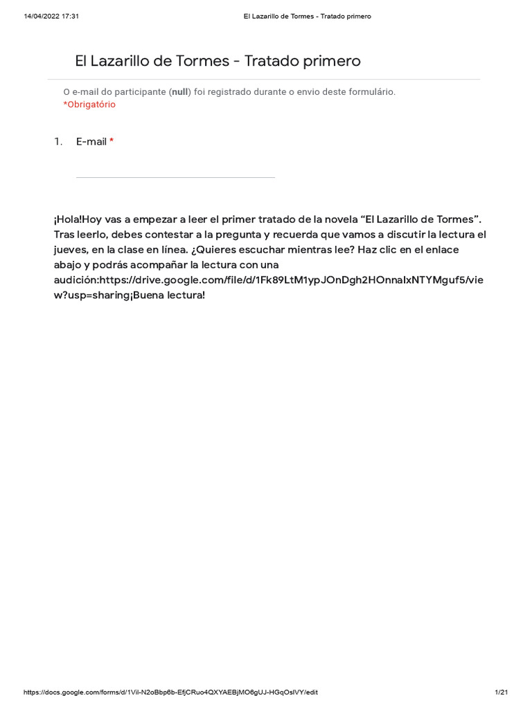 El Lazarillo de Tormes (Prólogo y Tratado 1) - E6 | PDF | Novelas ...
