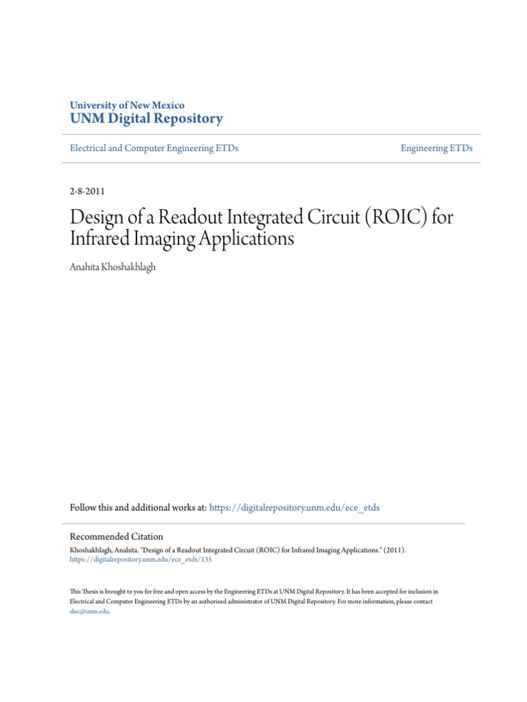 Design of A Readout Integrated Circuit (ROIC) For Infrared Imaging | PDF | Thermography | Infrared