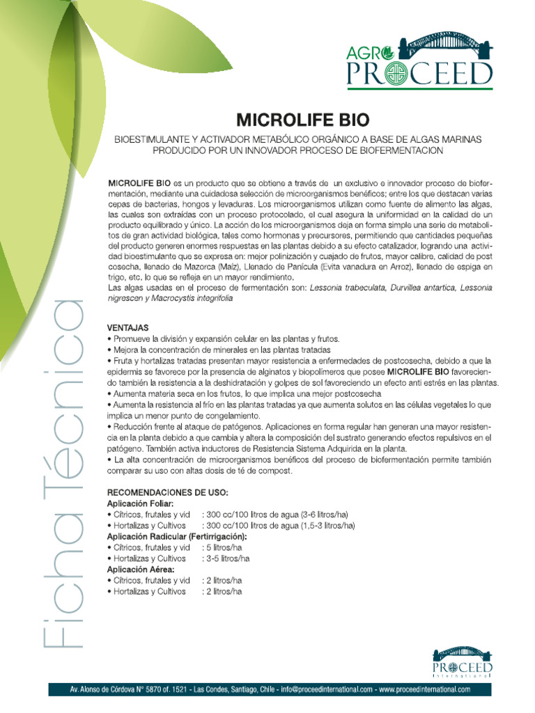 Ficha Microlife Bio | PDF