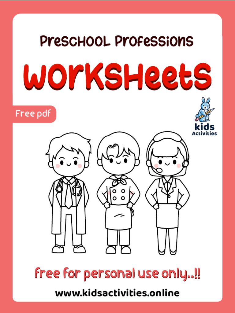 Preschool Professions Worksheets For Kindergarten 1 | PDF | Career ...