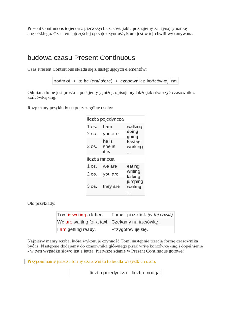 Czasy Jezyk Angielski | PDF