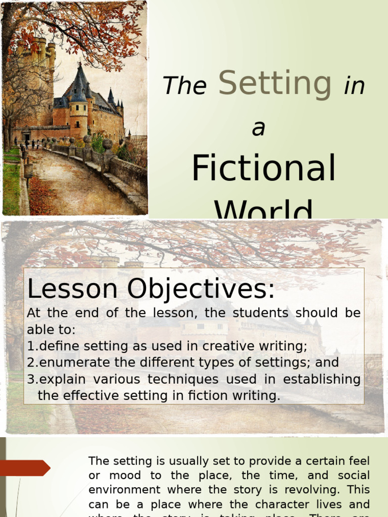 Lesson 7 - The Characters and Setting in Fiction | PDF | Psychology ...