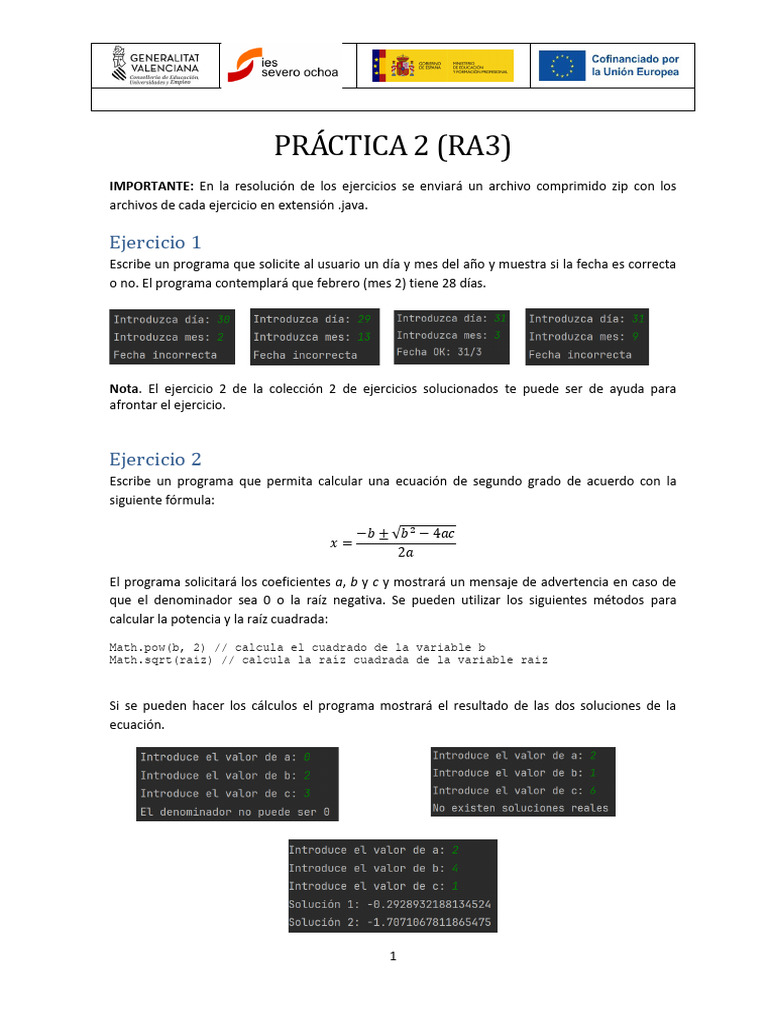 Práctica UT2 | PDF | Raíz cuadrada | Informática