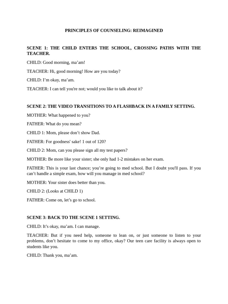 Principles of Counselling Script | PDF | Empathy | Nonverbal Communication