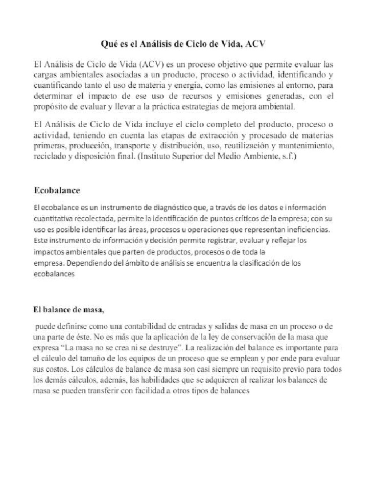 Ciclo de Vida Ecobalance | PDF