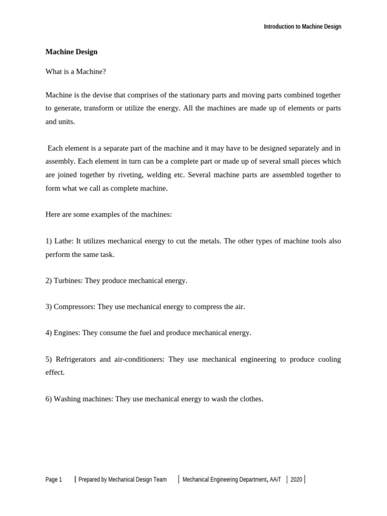 Introduction To Machine Design | PDF | Strength Of Materials | Wear