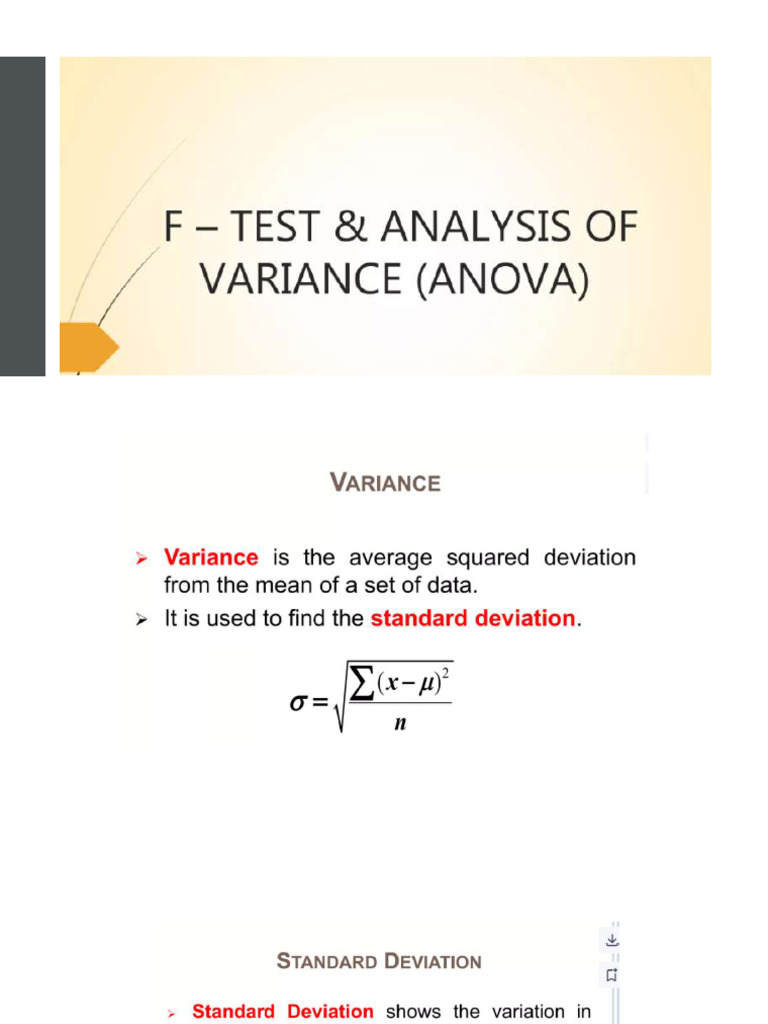 Understanding Standard Deviation and ANOVA | PDF
