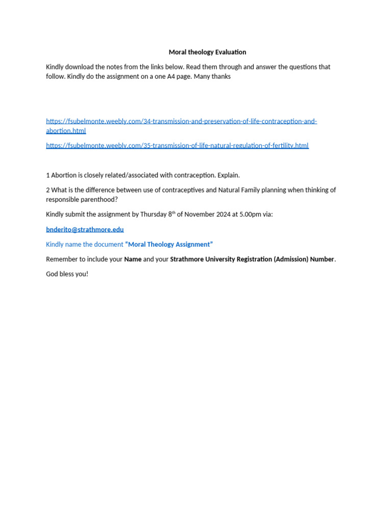 Moral Theology Evaluation | PDF