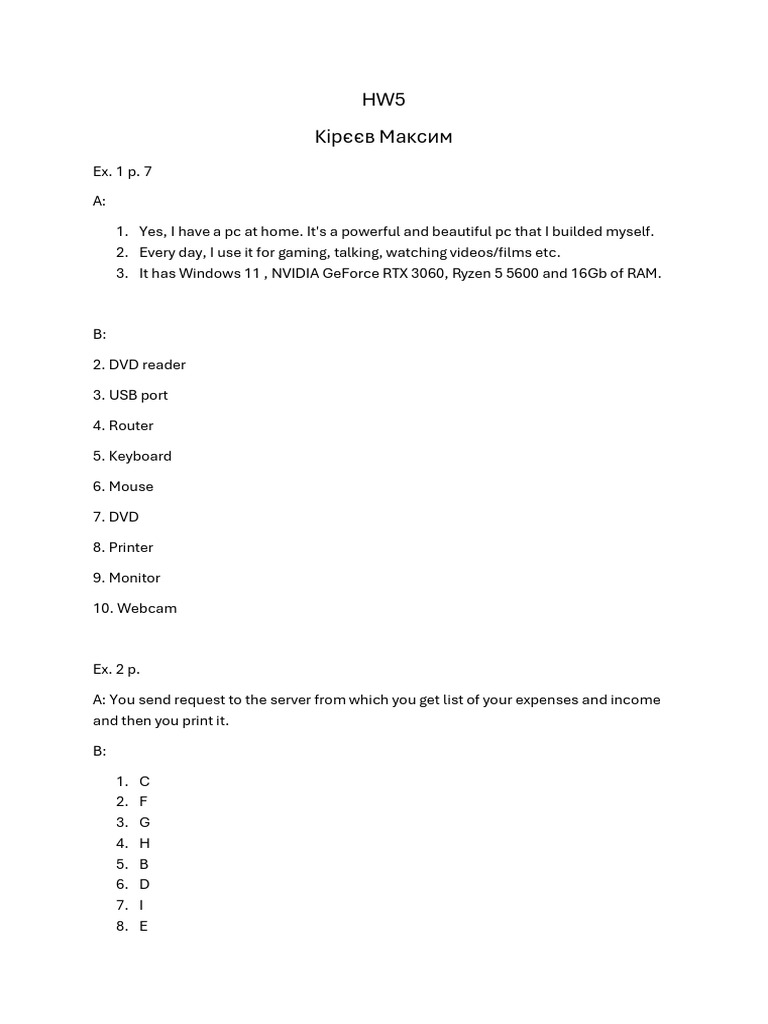 HW5 | PDF | Games & Activities