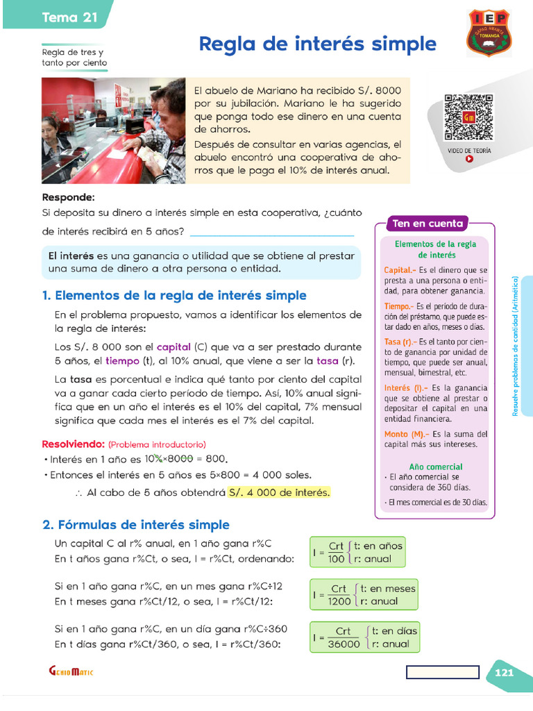 Trabajo 01 Interes Simple 4to Grado 2024 | PDF