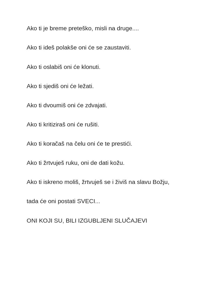 Ako Ti Je Breme Preteško | PDF