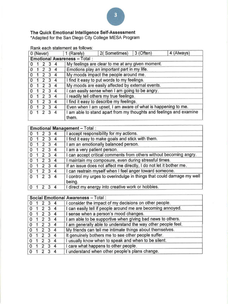 Emotional Intelligence Quiz | PDF | Feeling | Intelligence