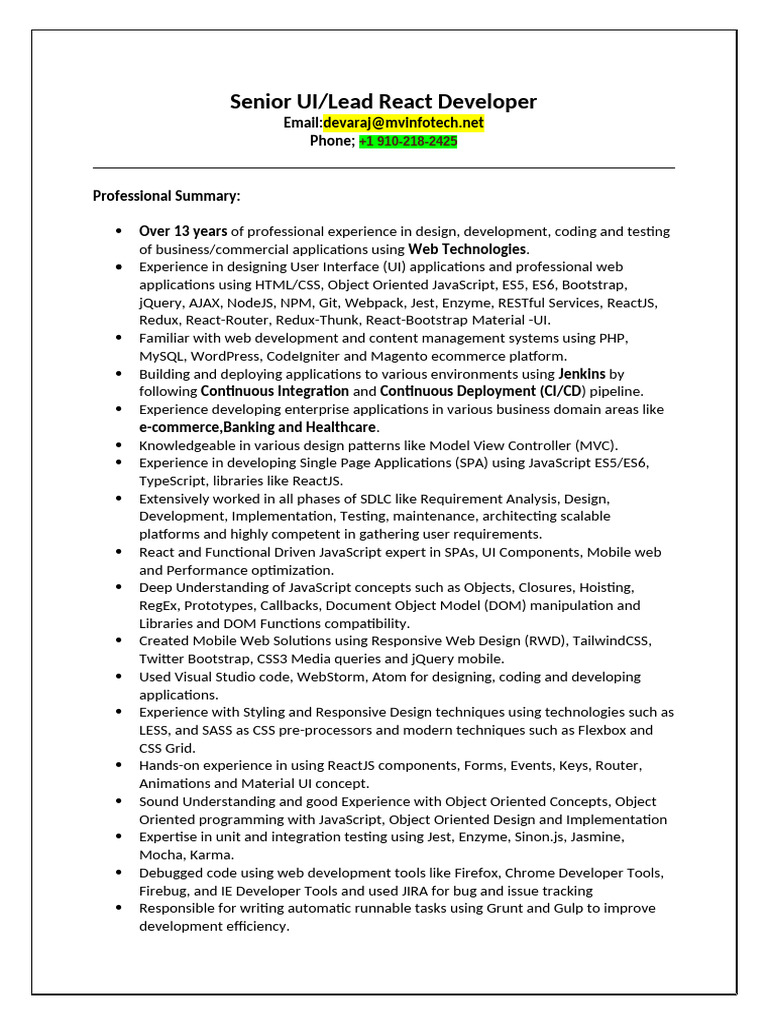 SMITHA Lead UI React Developer | PDF | World Wide Web | Internet & Web