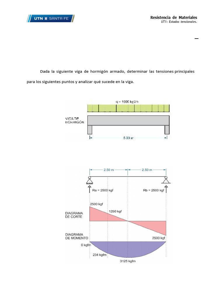 TP N°2 - Estados Tensionales - Recce Lautaro. | PDF | Viga (Estructura) | Resistencia de materiales